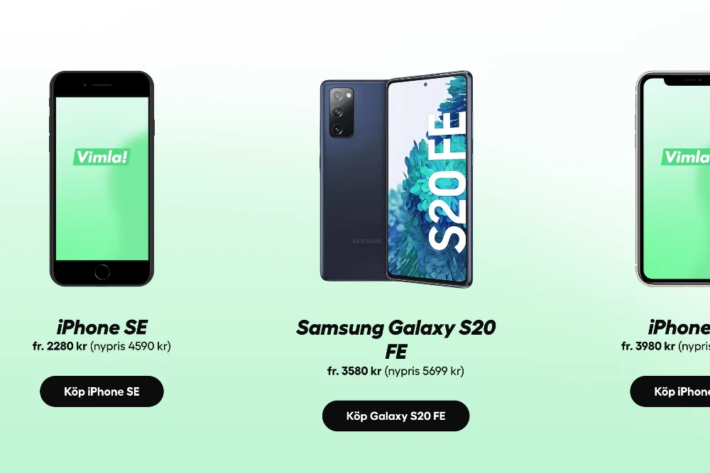 Köp en begagnad mobil direkt från Vimla